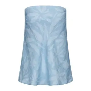 NUAJE NUAJE Rhea Bias Linen Tube Top - Blue