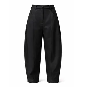 JULIA ALLERT High Waisted Barrel Leg Pants - Black