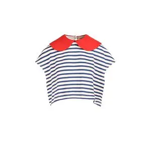 IOANA CIOLACU Blue / White Striped Orchid Top - Blue/white