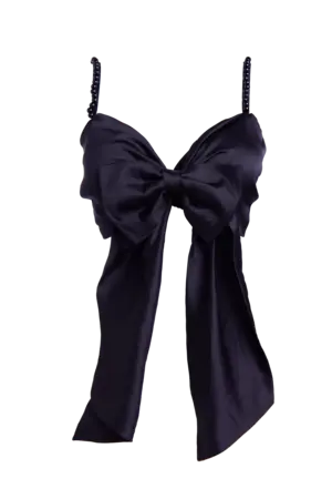 NOBLESSE OBLIGE Bow Bra With Beads - Black