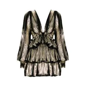 NUR KARAATA Lutetia Mini Dress - Gold