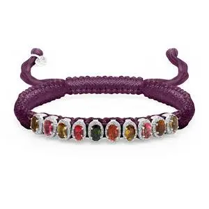 CARAVAN OF STONES Caravan Of Stones Vampire Claret Mini Lisse Bracelet With Diamonds Red