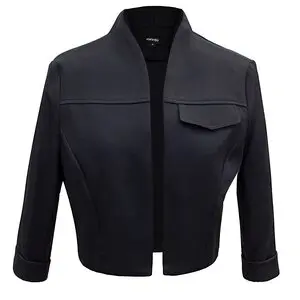 SMART AND JOY Minimalist Crop Jacket - Black