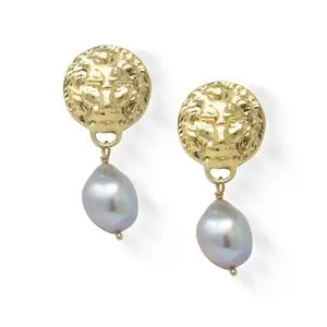 VINTOUCH ITALY The Lion -plated Pearl Earrings - Gold