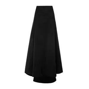SILVIA SERBAN Taffeta Skirt With Train - Black