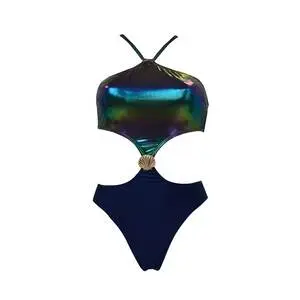 AULALA PARIS The Siren's Secret Shiny Trikini With Removable Shell Mystical - Black