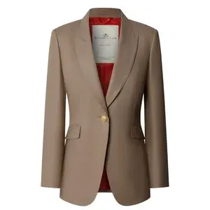THE EXTREME COLLECTION Tailored Hazelnut Linen Blazer - Brown