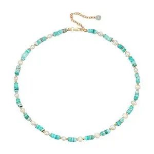 ANGEL BAROCCO Freshwater Pearl Shell Beaded Choker Necklace - Green