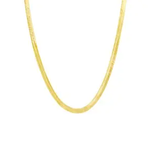 SPERO LONDON Large Herringbone Sterling Silver Flat Snake Chain - Gold