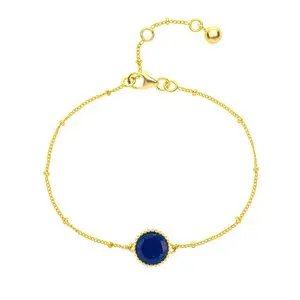 AUREE JEWELLERY Gold / Blue Barcelona September Birthstone Bracelet Lapis Lazuli - Gold/blue