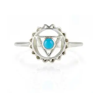 CHARLOTTE'S WEB JEWELLERY Throat Chakra Ring Turquoise - Silver