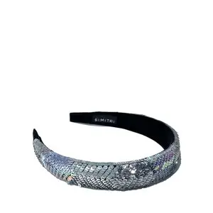 SIMITRI Grey / Silver Silver Zigzag Headband - Grey/silver