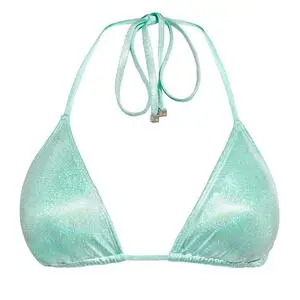 ENEZ SWIM Nova Triangle Bikini Top Glitter Mint - Green