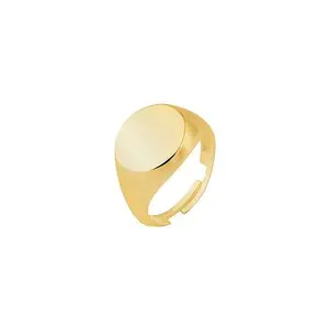 SPERO LONDON Signature Round Sterling Silver Signet Ring - Gold