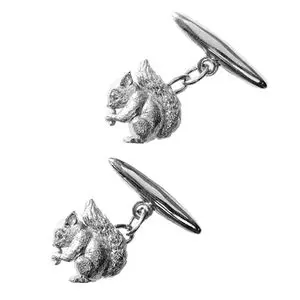 LEE RENEE Baby Squirrel Cufflinks - Silver