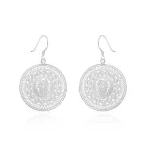 FAR EAST JEWELRY Handcrafted Drum Rhythm Earrings - Silver