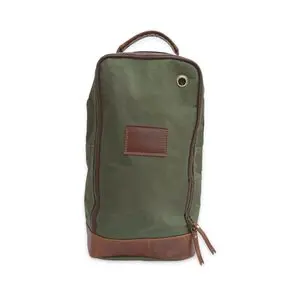 VIDA VIDA Nylon & Leather Trim Golf / Football Boot Bag Olive - Green