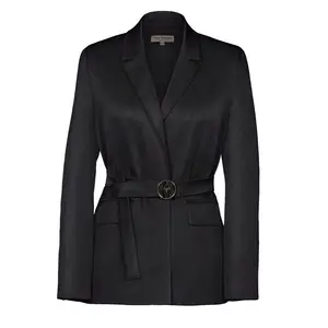 ANSE VICTORIN Claire Silk Cotton Blazer - Black