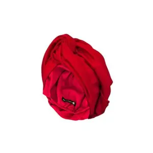 JULIA CLANCEY Classic Madam Ruby Wool Luxe Turban - Red