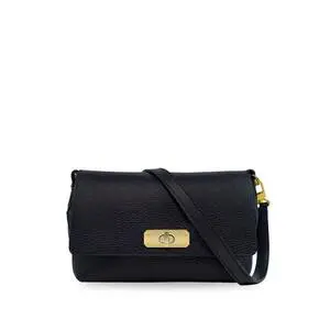 APATCHY LONDON The Maisie Midi Navy Leather Bag - Blue