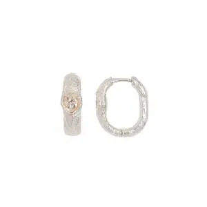 CLAIRE HILL DESIGNS White Topaz Branch Hoop Earrings - Silver