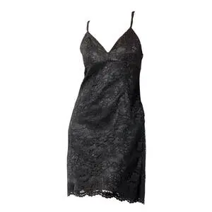 MAISON BOGOMIL Short Lace Dress On A Satin Base With A Triangular Neckline - Black