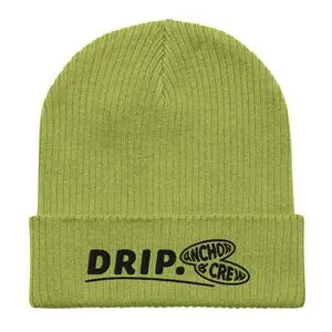 ANCHOR & CREW Leaf Drip Gen. Organic Cotton Embroidered Beanie - Green