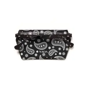 NAOA Black / White Printed Apple-leather Slim Glasses Case - Black/white