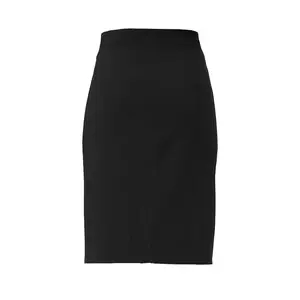 SMART AND JOY Basic Straight Jersey Skirt - Black