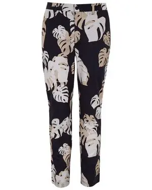 LORDS OF HARLECH Charles Monstera Floral Smoke Tailored Pant - Black