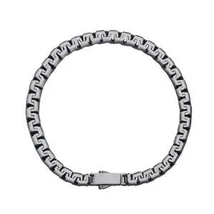 ALTAR™ ORNAMENTS CO. Torque Bracelet| Sterling Silver Vintage Brushed Box Link Altar - Grey