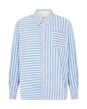 HAY LIFE Blue / White Bailey Multi Stripe Oversized Shirt