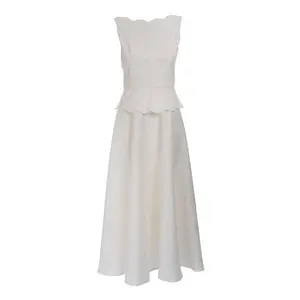SOFIA TSERETELI Echoed Elegance Jacquard Gown - White