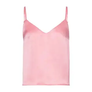 ANSE VICTORIN Anna Silk Top Pink - White