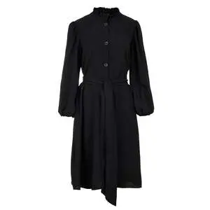 CONQUISTA Belted Long Sleeve Dress