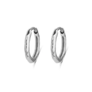 ZOHREH Hammered Huggie Hoop Earring Pair Sterling - Silver