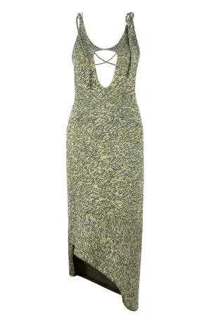 GUNDA HAFNER LTD Multicoloured Knit Dress With Plunging Back - Blue/yellow