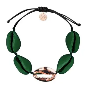 ADRIANA PAPPAS DESIGNS Sleek Shells Bracelet Matte Rose Gold - Green
