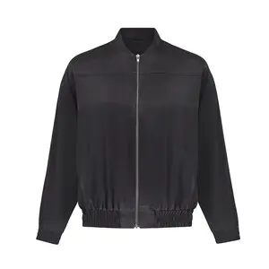 THE SUMMER EDIT Poppy Silk Bomber Jacket - Black
