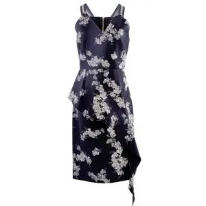 SMART AND JOY Tailored V-neck Denim Dress - Blue