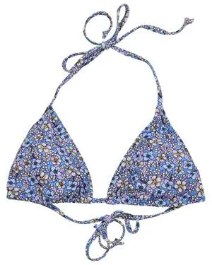 LORDS OF HARLECH Flavia Floral Field Bikini Top - Blue