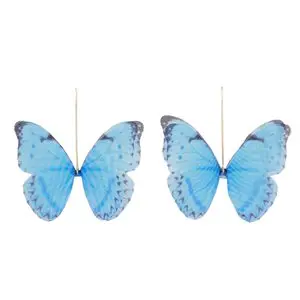 Oana Savu Oana Savu Butterfly Silk Drop Earrings Silver/blue