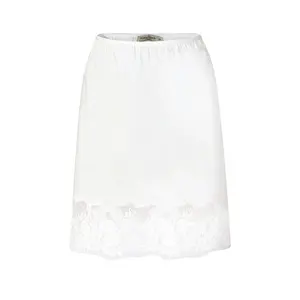 NUAJE NUAJE Soleil Lace Trim Cotton Skirt - White