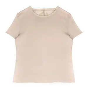 VICTORIA SLAVINSKAIA Silk Crewneck T-shirt - Beige