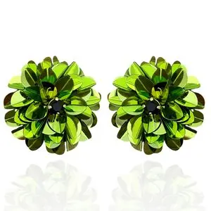 PINAR OZEVLAT Blossom Stud Earrings - Green