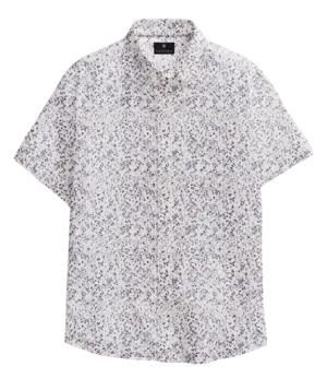 VUSTRA Azure Bloom Floral Short Sleeve Button-down Shirt - Blue