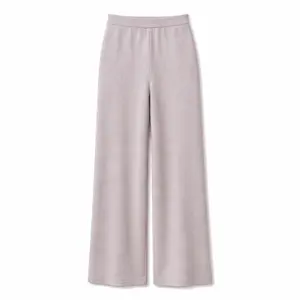 FIORA MUSE Neutrals Wide Leg Cashmere Pants - Beige