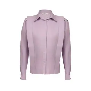 MAAN ISTANBUL Shirt With Hidden Buttoned Flywheel Detail Lilac Winds Of Winter - Purple