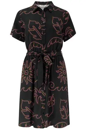 SUGARHILL BRIGHTON Aileen Mini Shirt Dress With Tropical Print