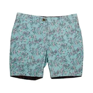 LORDS OF HARLECH Printed Flat-front Stretch Cotton Shorts - Blue
